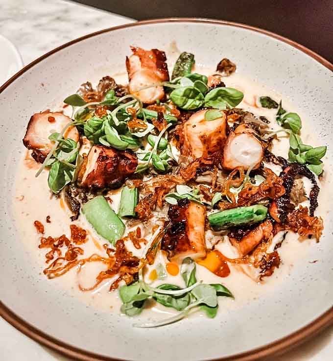 Grilled octopus this tender proves that seafood doesn't need to be complicated when it's prepared with genuine skill and care.