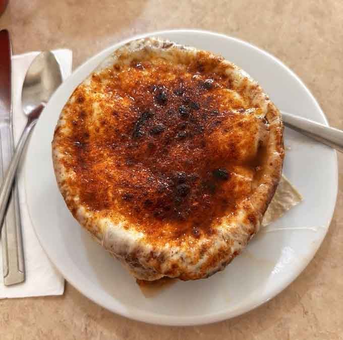 That bubbling, caramelized cheese crust on French onion soup is pure comfort in a bowl.