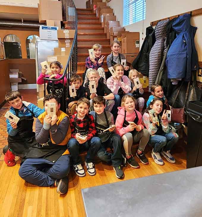 Nothing beats the pride of young chocolatiers showing off their handcrafted creations they made themselves.