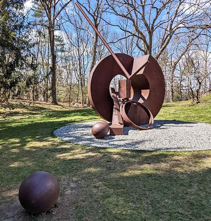 Rusty circles and spheres create a playground for your eyes, minus the swing set and scraped knees.
