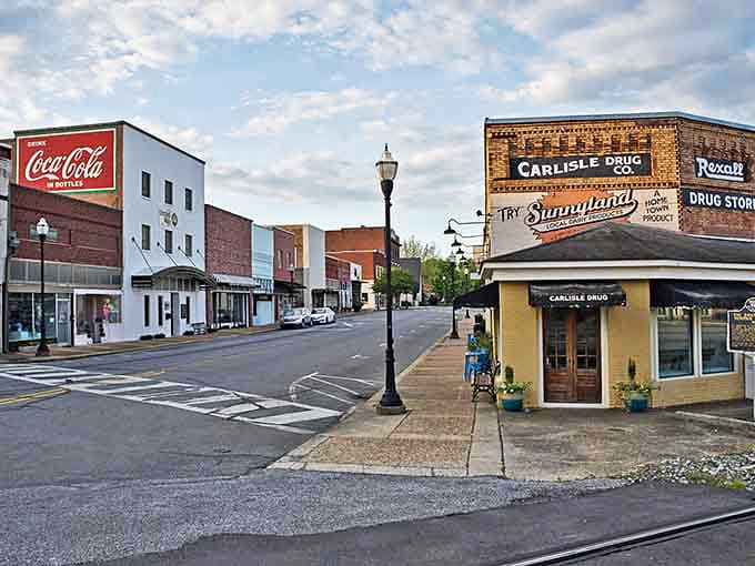 A vintage Coca-Cola mural reflects downtown&rsquo;s former glory, when every shop buzzed with activity.