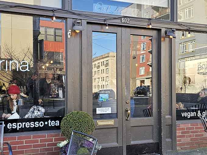 Those inviting doors frame a world of buttery pastries and flaky crusts that'll transport you straight to happiness.