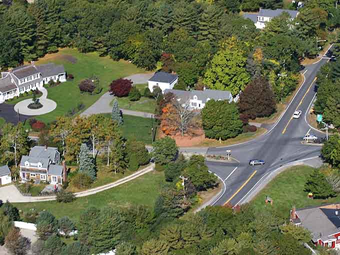 From above, Duxbury's winding roads look like nature's own maze, where getting lost might be the whole point.