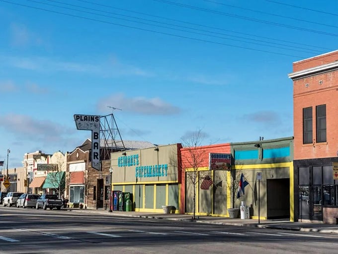Main Street America lives on here, where vintage storefronts and wide-open skies create pure nostalgia.