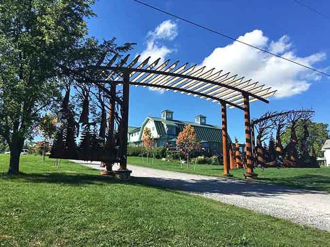 This sculptural entrance arbor welcomes you like the opening credits to your favorite relaxing movie.
