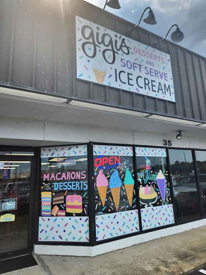 Hand-painted window art bursting with sprinkles and swirls promises the kind of joy we all need.