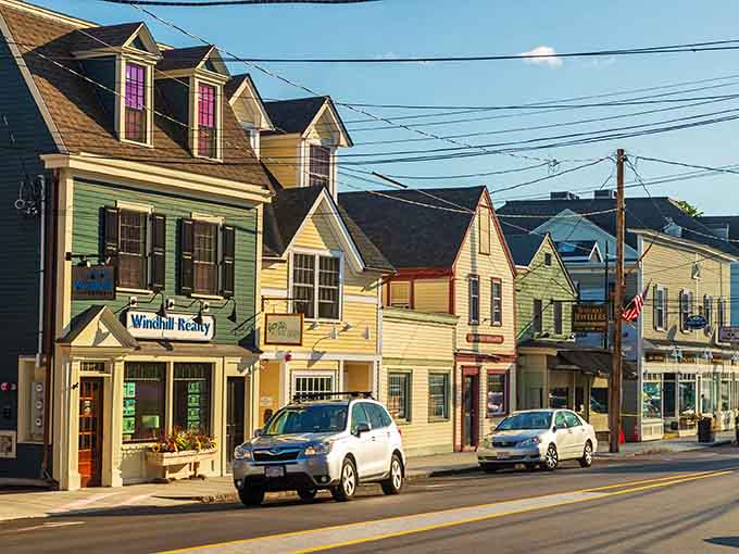 These colorful storefronts look like a seaside postcard come to life, inviting you to explore every charming corner.