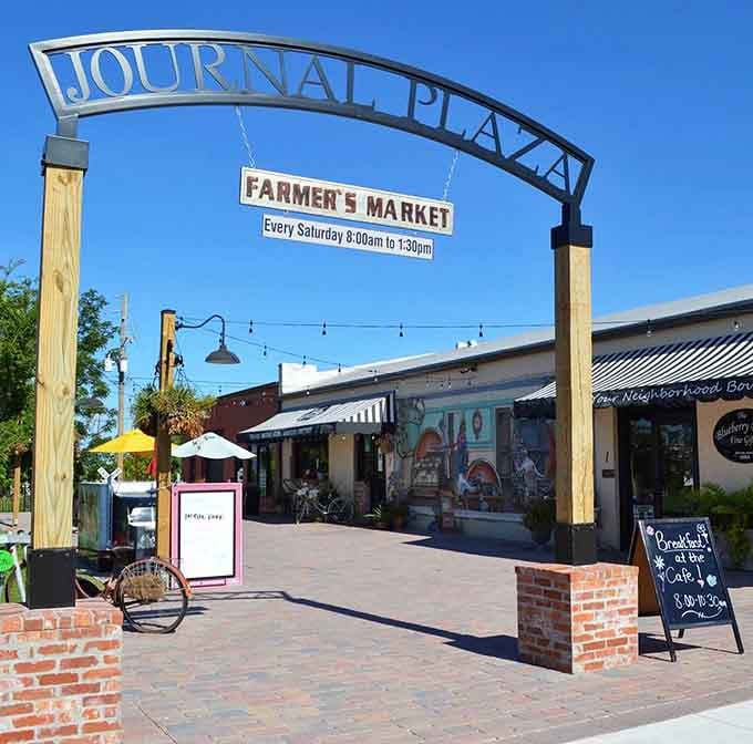 Saturday mornings just got better with this welcoming archway leading to fresh produce and local treasures galore.