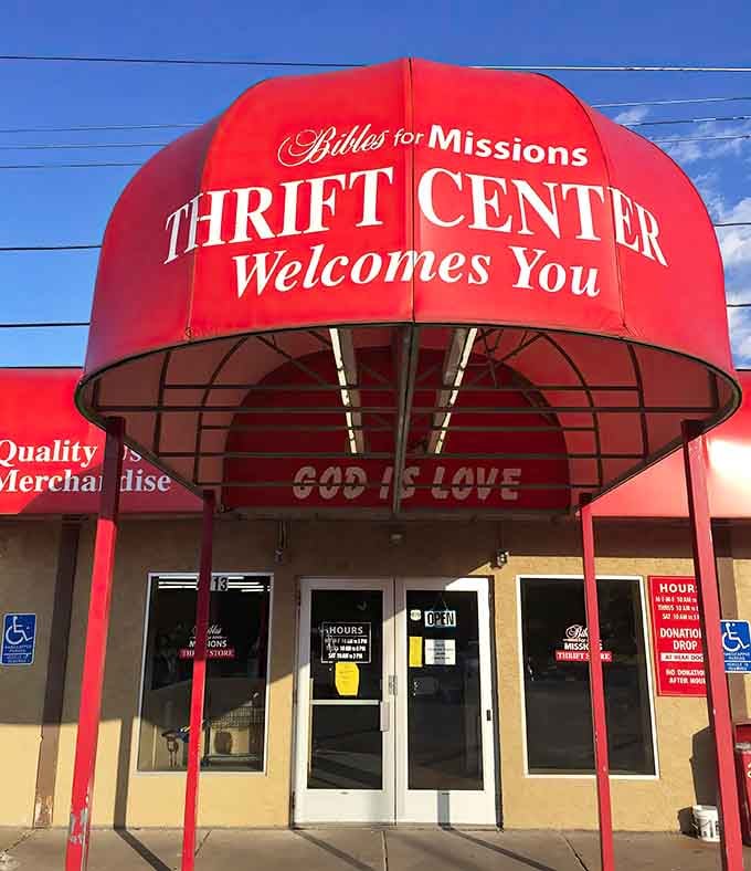 That distinctive red awning welcomes you like an old friend who always knows where the best deals are hiding.