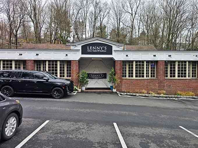 Classic brick and white trim architecture houses the kind of seafood-meets-steak menu that makes choosing almost impossible.