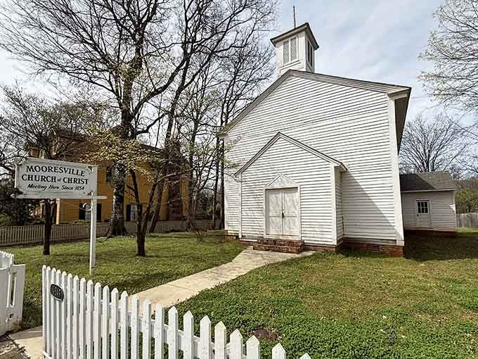 A simple white church with its picket fence embodies small-town America exactly as our grandparents remember it.