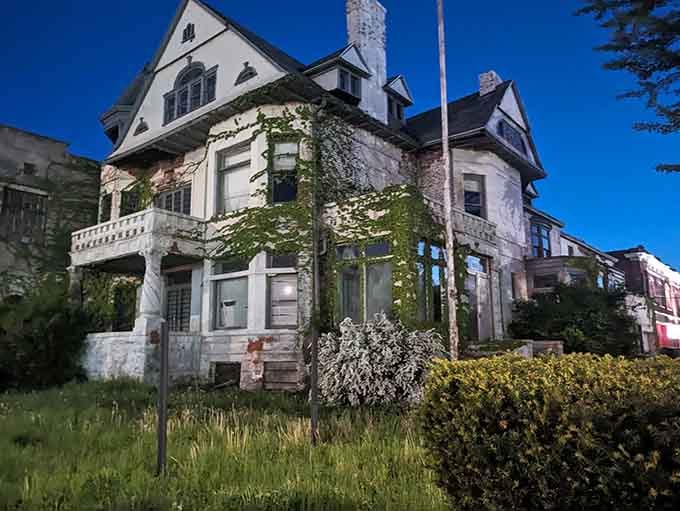 The weathered stone and climbing vines create an atmosphere that's equal parts elegant and delightfully eerie.