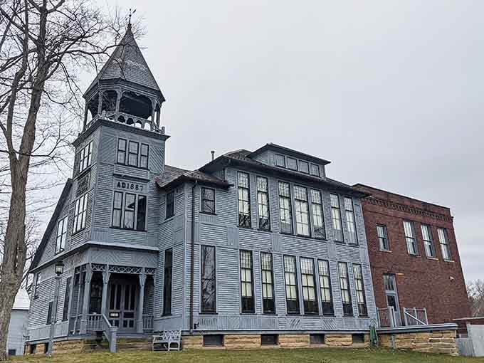 This dramatic Victorian mansion looks like it wandered off a Tim Burton set and decided to stay.