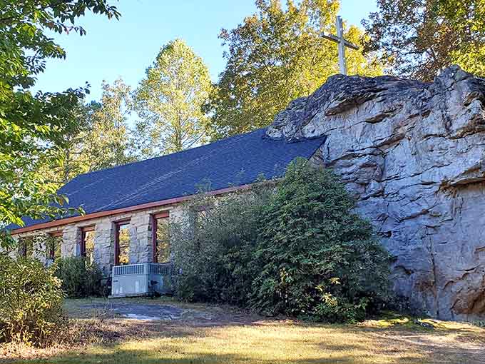 When the mountain won't move, you build your church right into it&mdash;problem solved with faith and creativity.