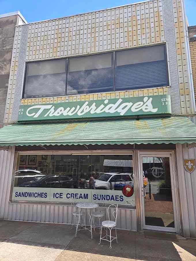 Vintage script lettering and retro tiles transport you straight back to when ice cream parlors ruled Main Street.
