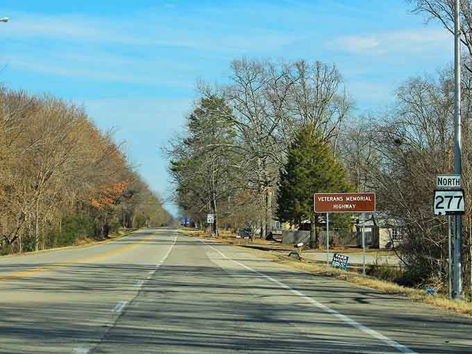 The Veterans Memorial Highway honors those who served while offering travelers a scenic route through quiet countryside.
