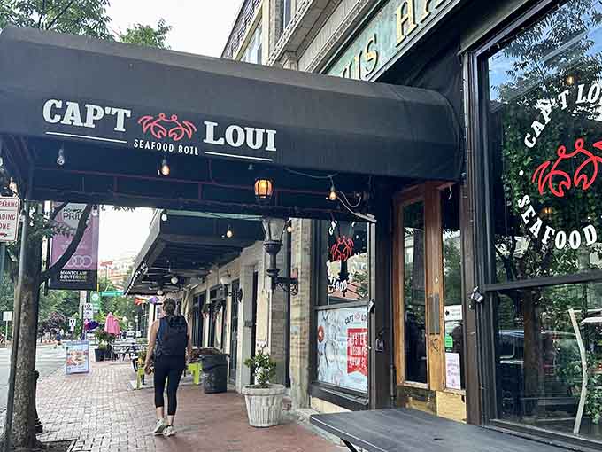 The sleek black awning and downtown location prove that exceptional seafood adventures can happen anywhere, even miles from shore.
