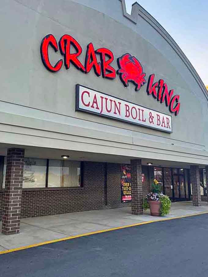 That cheerful crab logo grins down at passersby, promising spicy seafood feasts that'll have you cracking shells gleefully.