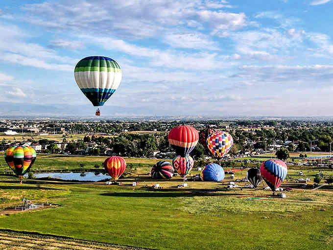 Hot air balloons dotting the sky like colorful jellyfish prove that even quiet towns know how to throw a spectacular show.