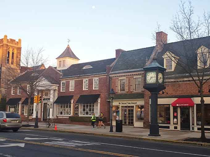 That charming clock tower stands as the town's heartbeat, marking time in a place that honors tradition.