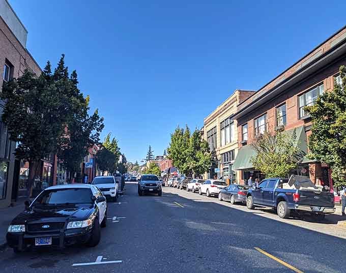 Hood River's downtown blends historic charm with modern energy, mountains providing the perfect backdrop for everything.