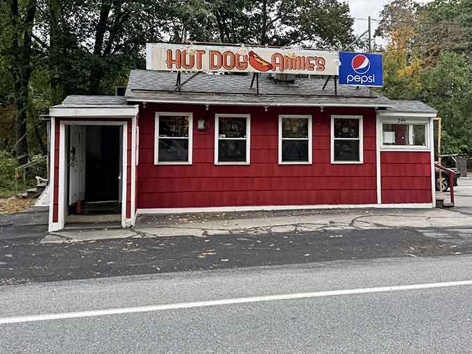 Annie's hand-painted sign and multiple windows welcome you like an old friend who always has lunch ready.