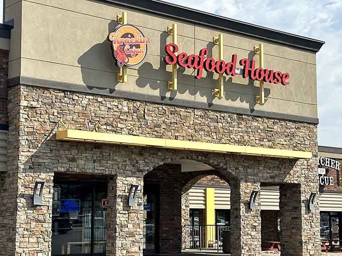 The cheerful golden accents promise a seafood feast that's both welcoming and wonderfully unpretentious inside.