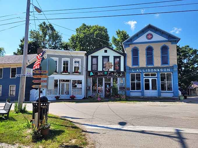 Those pastel-painted buildings look like someone decorated a street with Easter eggs and vintage charm combined.