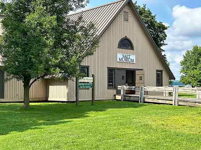 The Salt Museum sits peacefully under summer skies, ready to season your day with tales of industrial heritage and preservation.