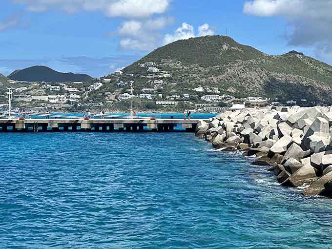 Wait, this isn't New Jersey! Those turquoise Caribbean waters and mountain backdrop belong somewhere much more tropical.