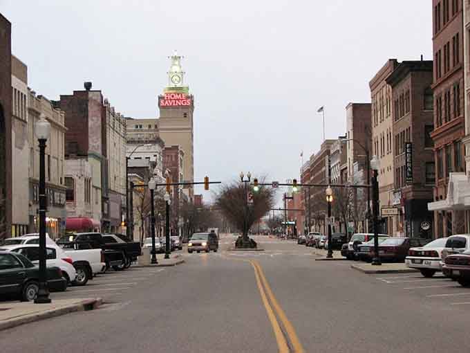 Take a drive in Youngstown! Your eyes are drawn straight to the historic clock tower dominating the skyline.