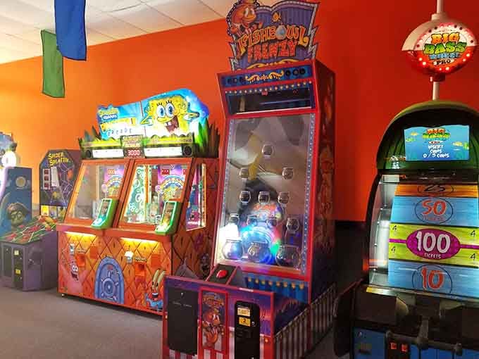 Classic arcade games providing the perfect air-conditioned refuge when you need a break from outdoor racing glory and defeat.