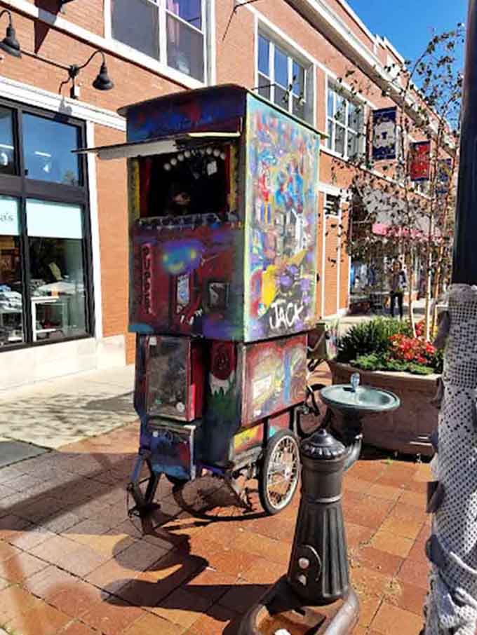 Street art transforms ordinary objects into whimsical installations that make you smile despite yourself on Monday mornings.