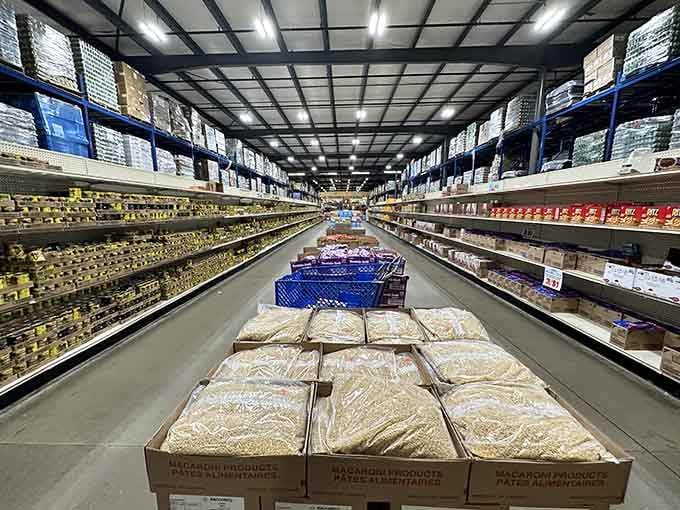 These aisles vanish into the distance like the Yellow Brick Road, except they lead to discounted household goods instead.