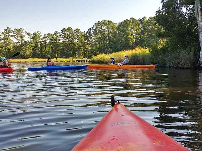 Paddling these waters where Blackbeard once sailed, minus the whole terrifying pirate thing, thankfully.