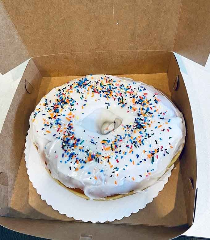 Behold the Mega donut, roughly the size of a steering wheel and infinitely more satisfying to hold.