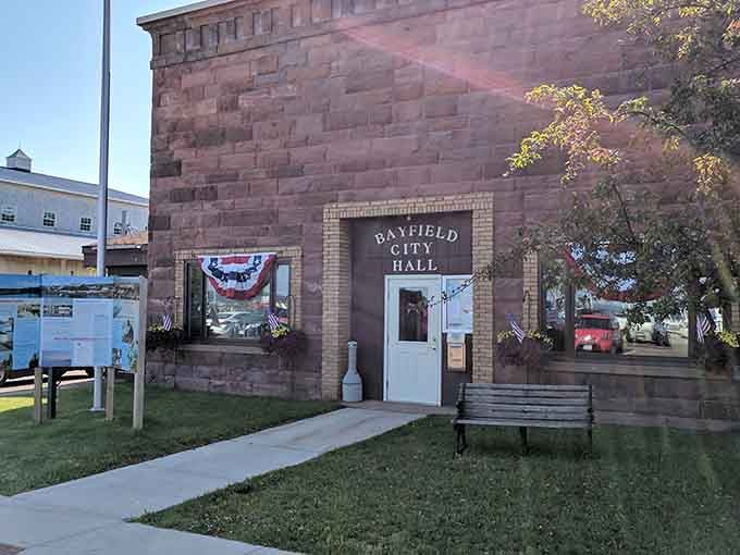 Bayfield's City Hall proves that even government buildings can have character when they're made of local brownstone.