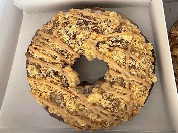 That glaze drip is basically edible poetry, cascading down like sweet autumn rain on crumbly perfection.