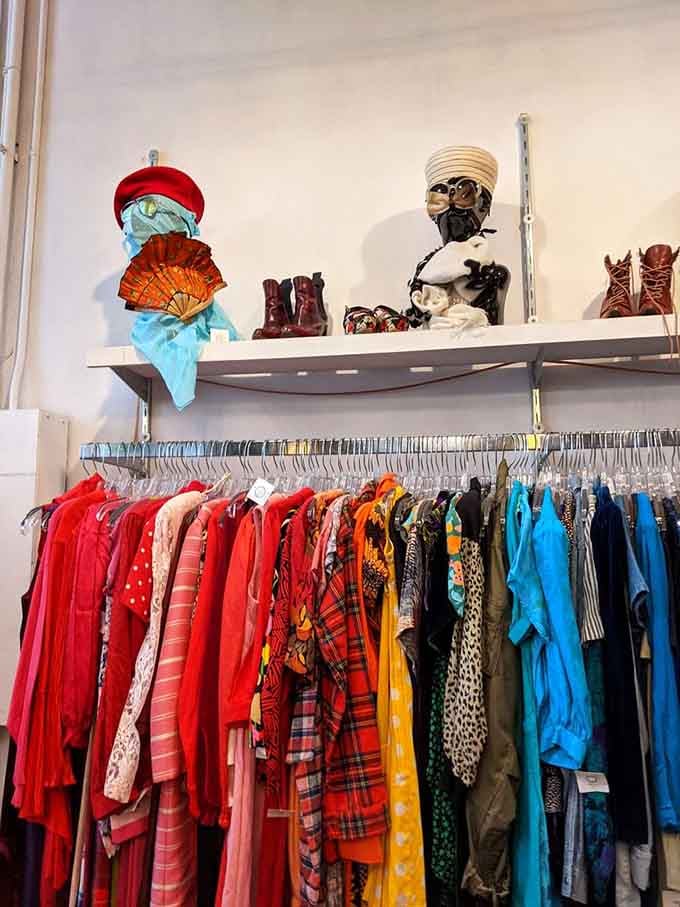 A rainbow of vintage finds where every color tells a story, and plaid apparently never goes out of style.