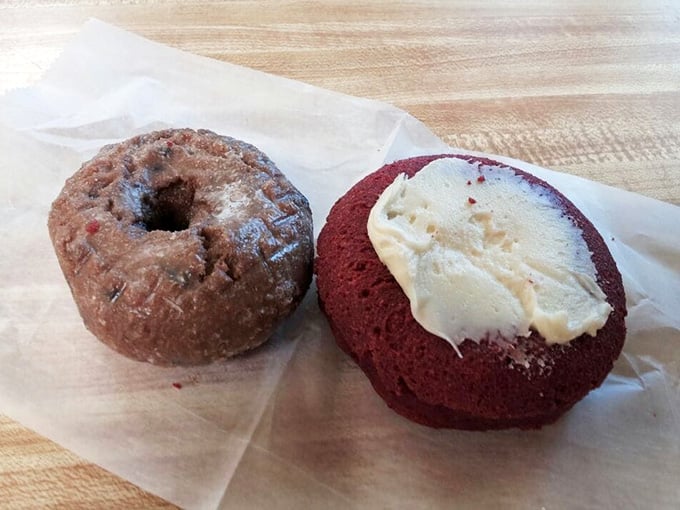 Blueberry cake meets red velvet in a duo that'll make you question why you ever settled for plain.