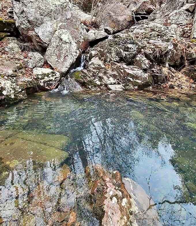 Natural pools form in the volcanic rock, creating tranquil spots that look like something from a meditation app.