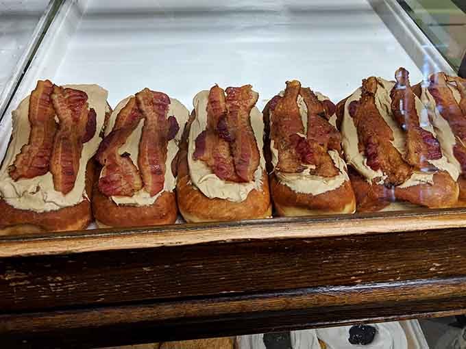 Bacon and maple on a long john because some flavor combinations are simply too good to ignore or resist.