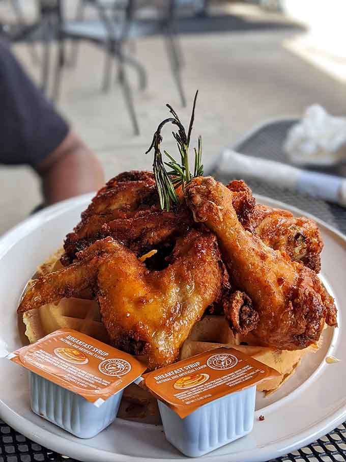 Fried chicken and waffles so good, they'll make you question every breakfast decision you've ever made before.