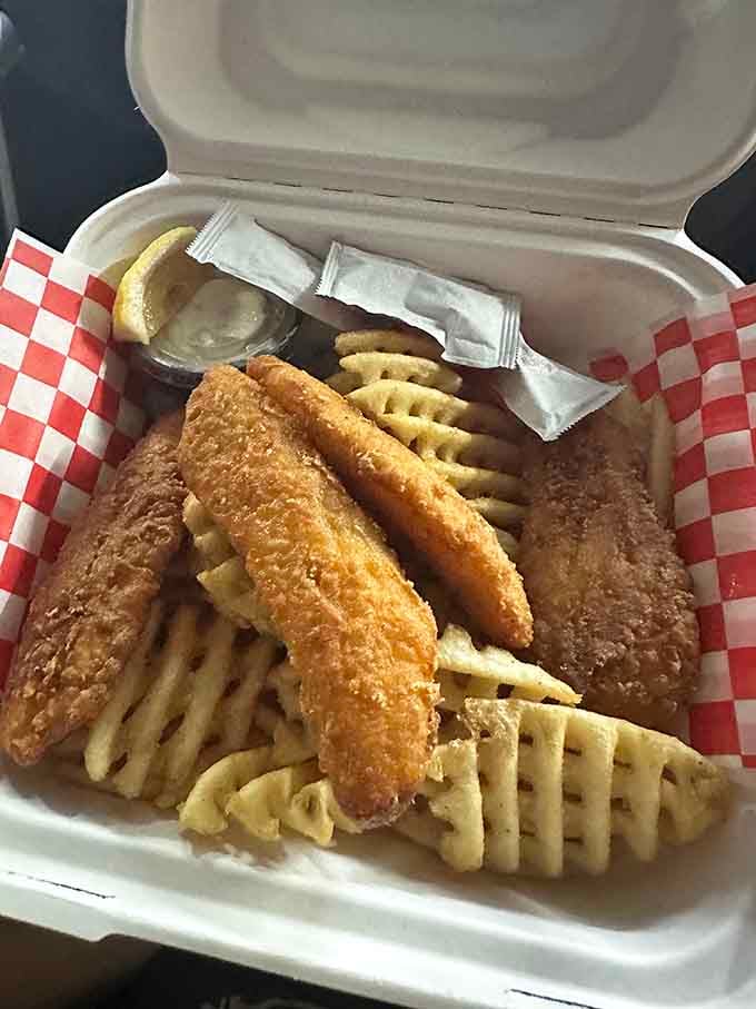 Fish and chips served drive-in style, bringing British pub culture to the Pacific Northwest one crispy bite at a time.