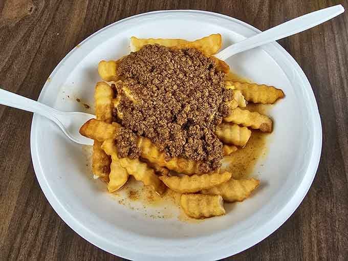 Chili cheese fries that make you question whether you ever really needed to fit into those jeans.