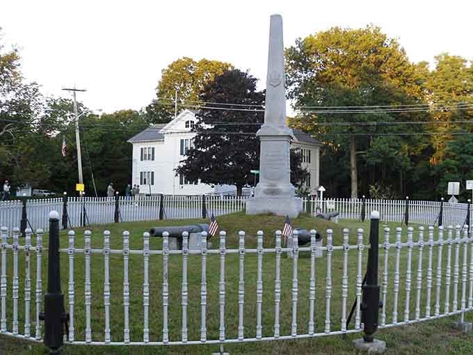 History runs deep here, where even the town's memorial reminds visitors that preservation matters in every form.