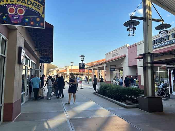 Wide walkways mean you can window shop without playing bumper cars with other bargain hunters on their own retail missions.