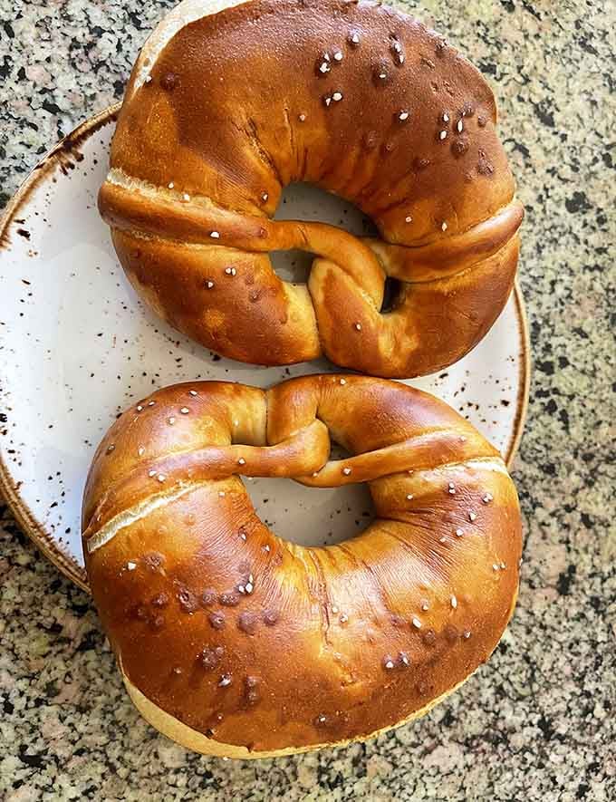 Soft pretzels with coarse salt: simple, classic, and impossible to resist grabbing one right now.