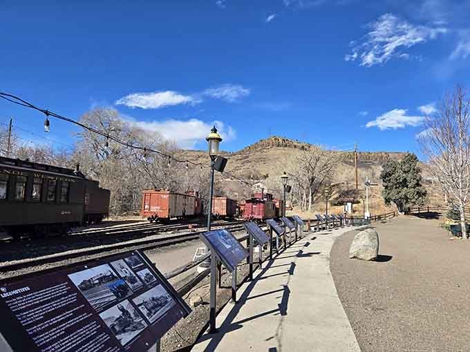 Mountain views frame the collection perfectly, because trains and peaks just belong together in Colorado.