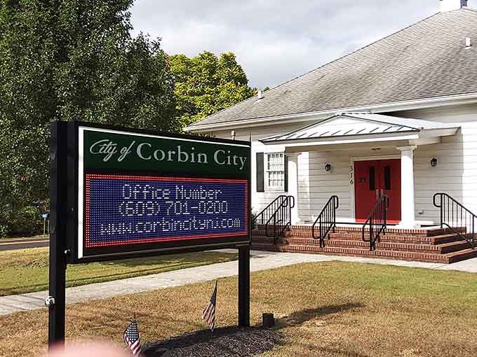 The municipal building proves you don't need skyscrapers to run a city, just dedication and a good digital sign.